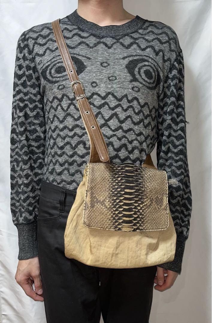 Vintage Vintage Italian Python Leather Messenger Bag | Grailed