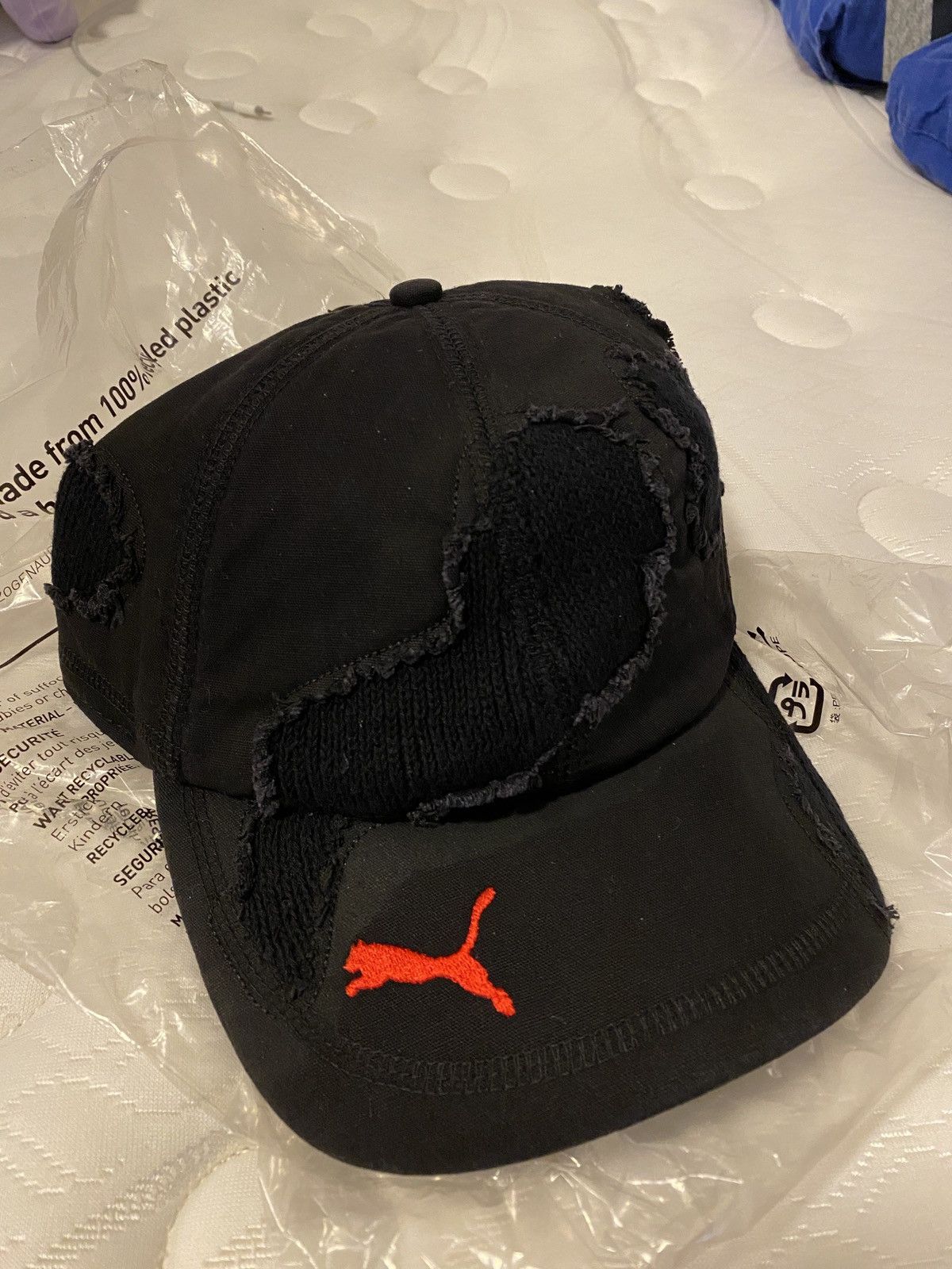 Puma ASAP ROCKY X PUMA X F1 BLACK DISTRESSED HAT | Grailed