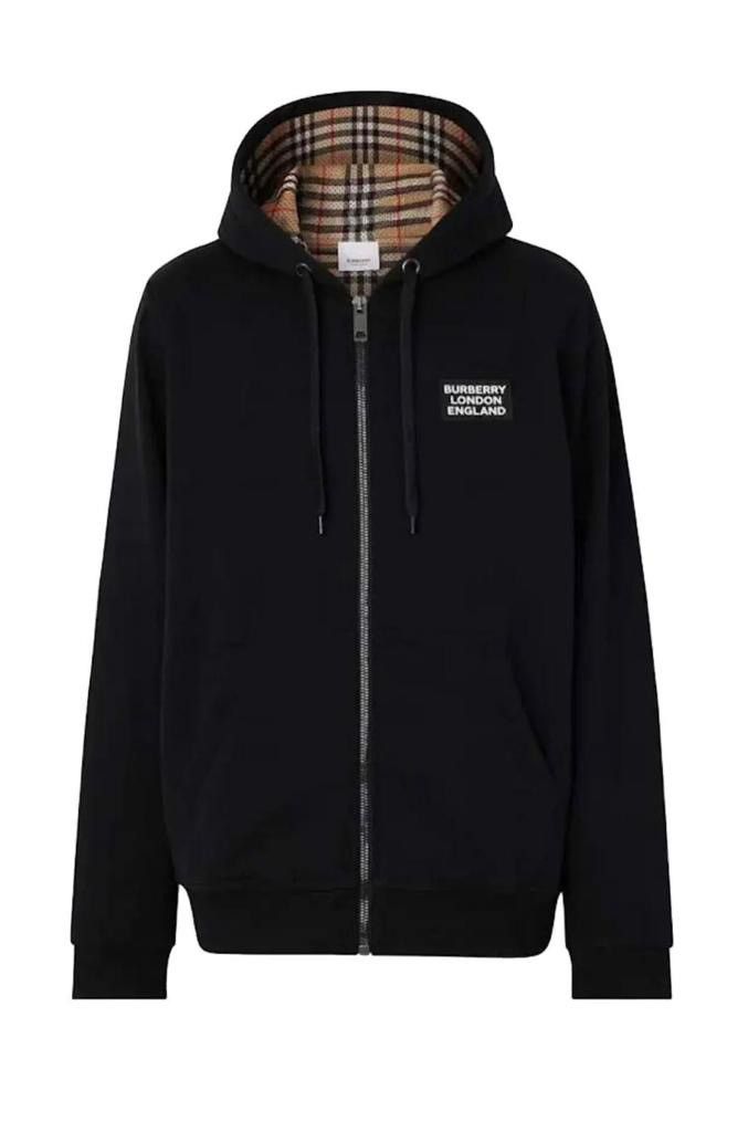 Burberry Burberry cotton blend zip hoodie black | Grailed