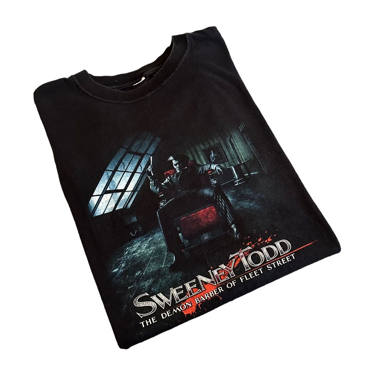 Movie × Vintage Vintage Sweeney Todd 2007 Horror movie promo T-shirt ...
