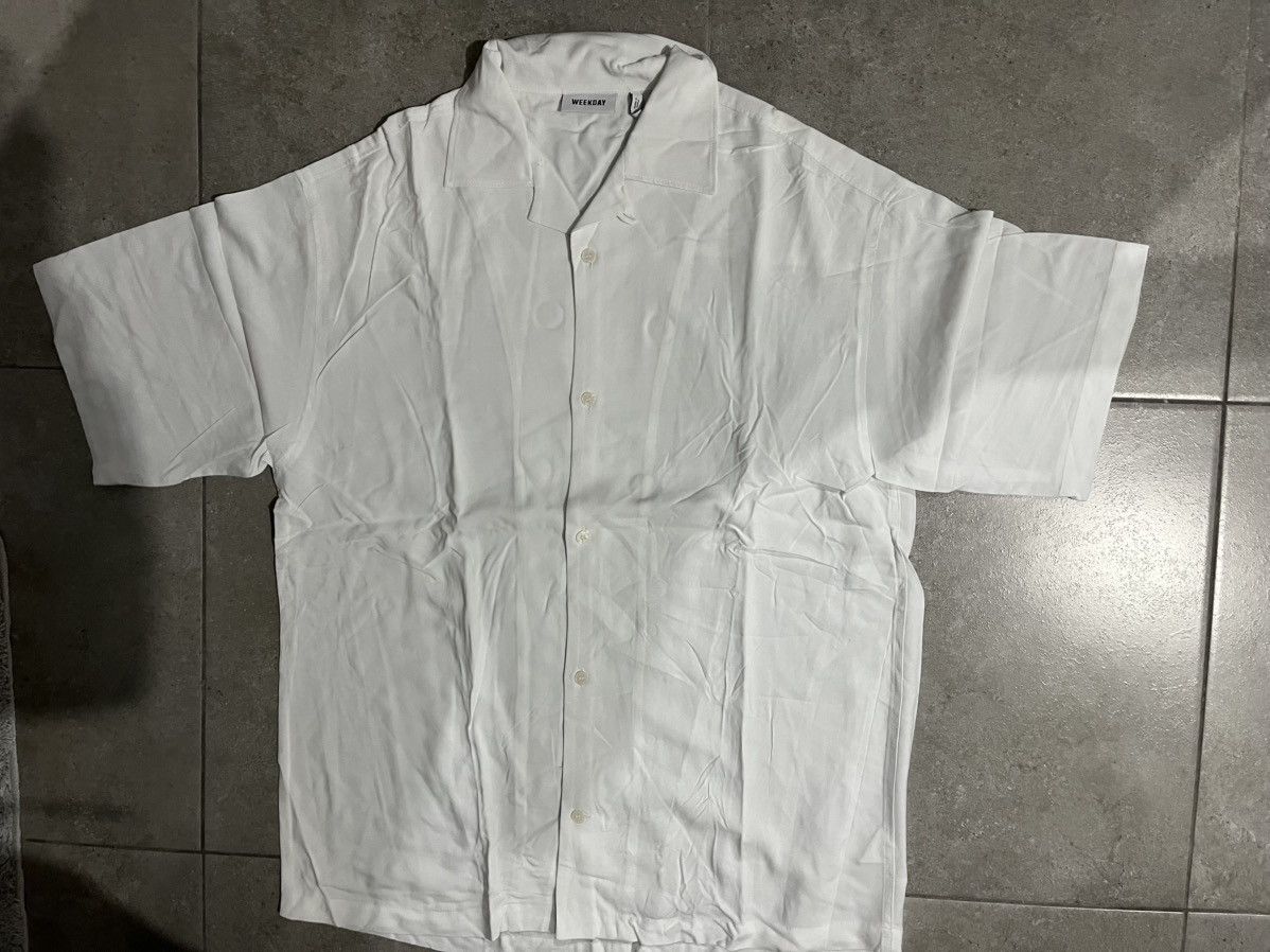 Weekday Weekday White Coffee Oversized Shirt (M) | Grailed