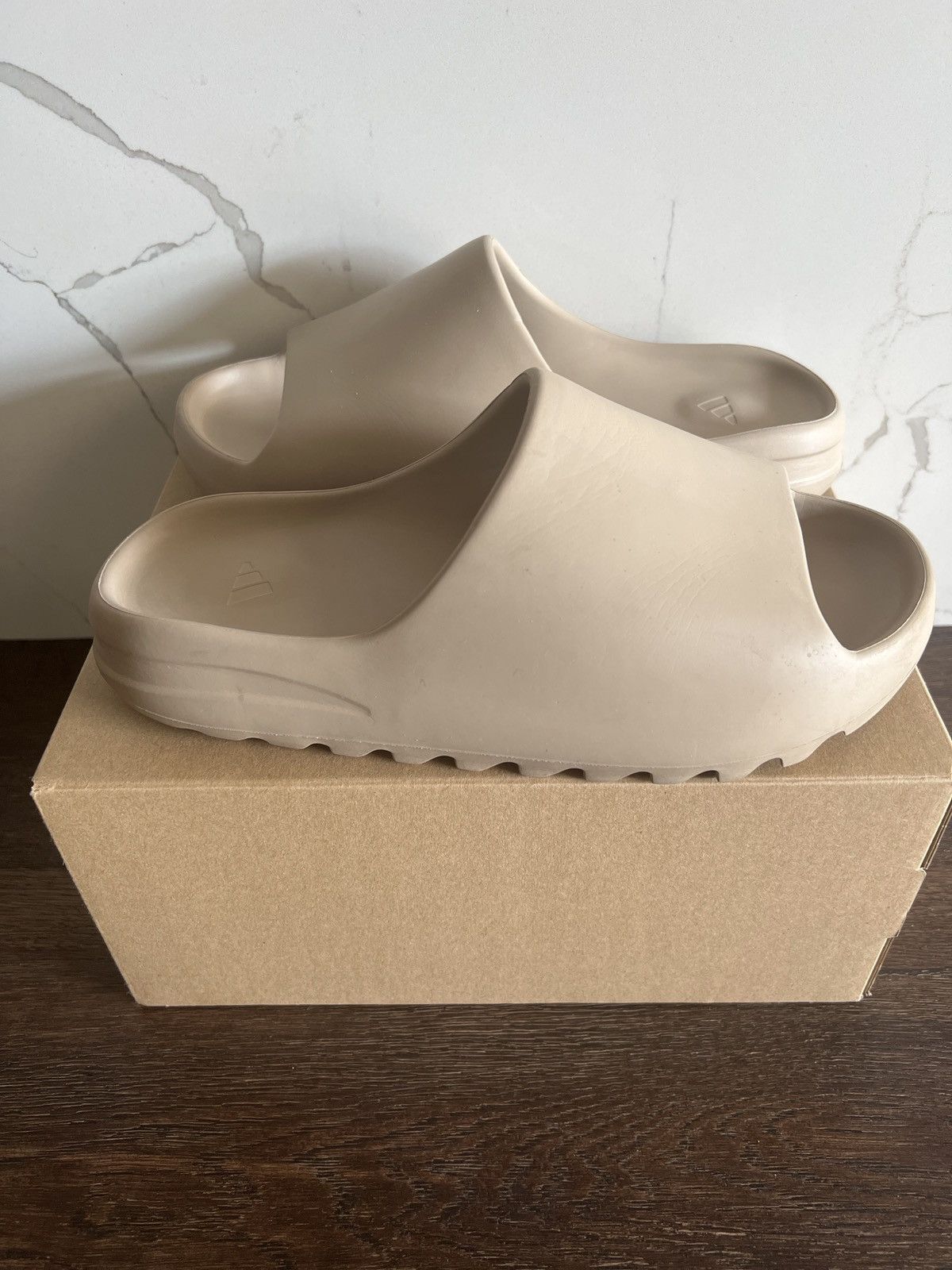 Adidas × Kanye West Yeezy slide Pure | Grailed