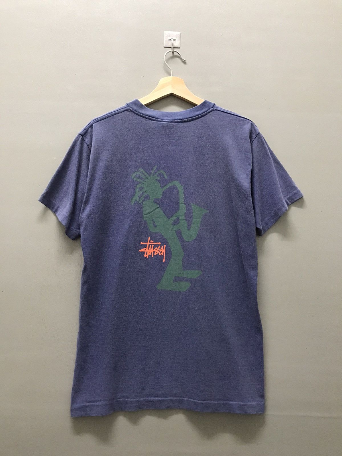 Stussy × Vintage Vintage Stussy Trumpet Stickman Sun Faded Tees | Grailed