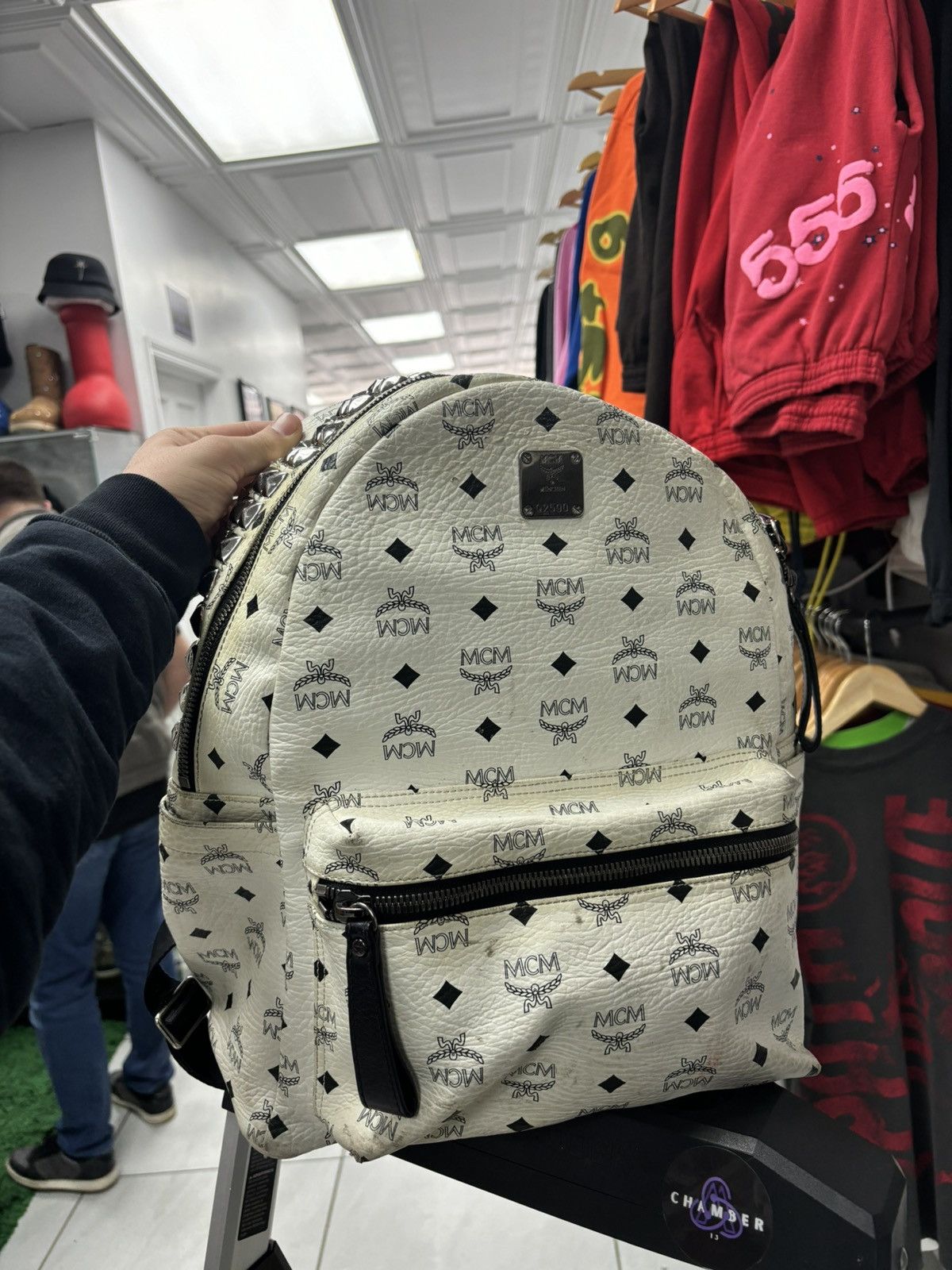 MCM Mcm backpack white | Grailed