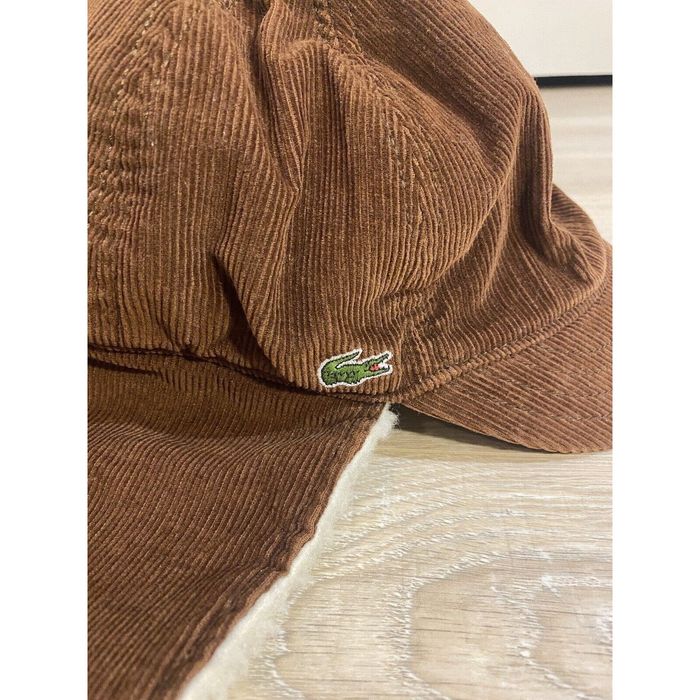 Lacoste Vintage Lacoste Corduroy Sherpa Hat Cap Brown Flap Trapper | Grailed