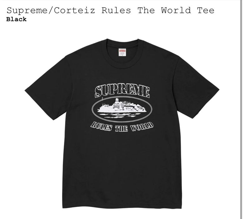 Supreme Supreme X Corteiz Rules the world tee FW23 Black | Grailed