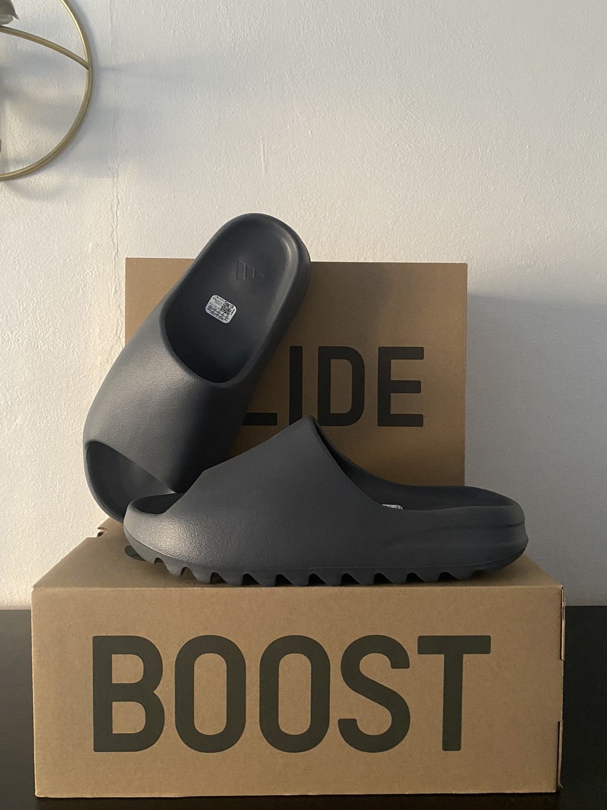 Adidas YEEZY SLIDE STALE GREY | Grailed