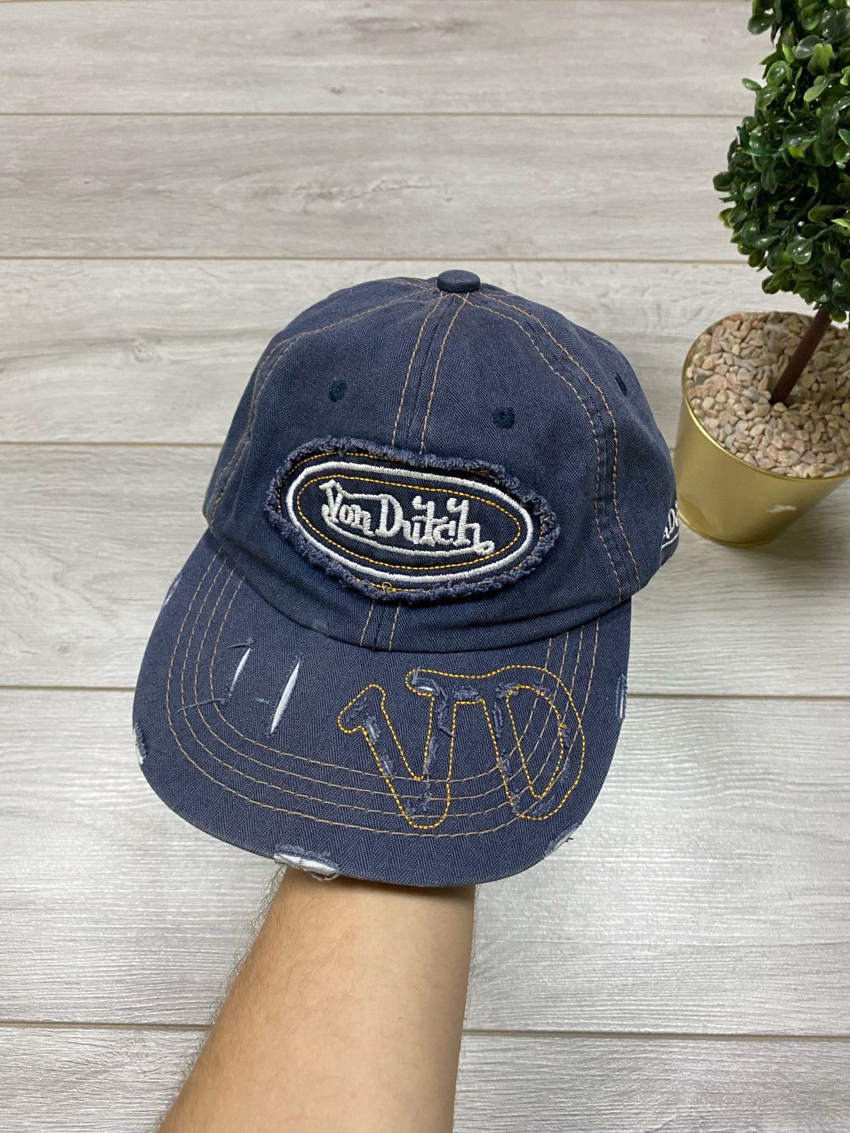 Vintage × Von Dutch Von Dutch vintage ripped big logo cap | Grailed