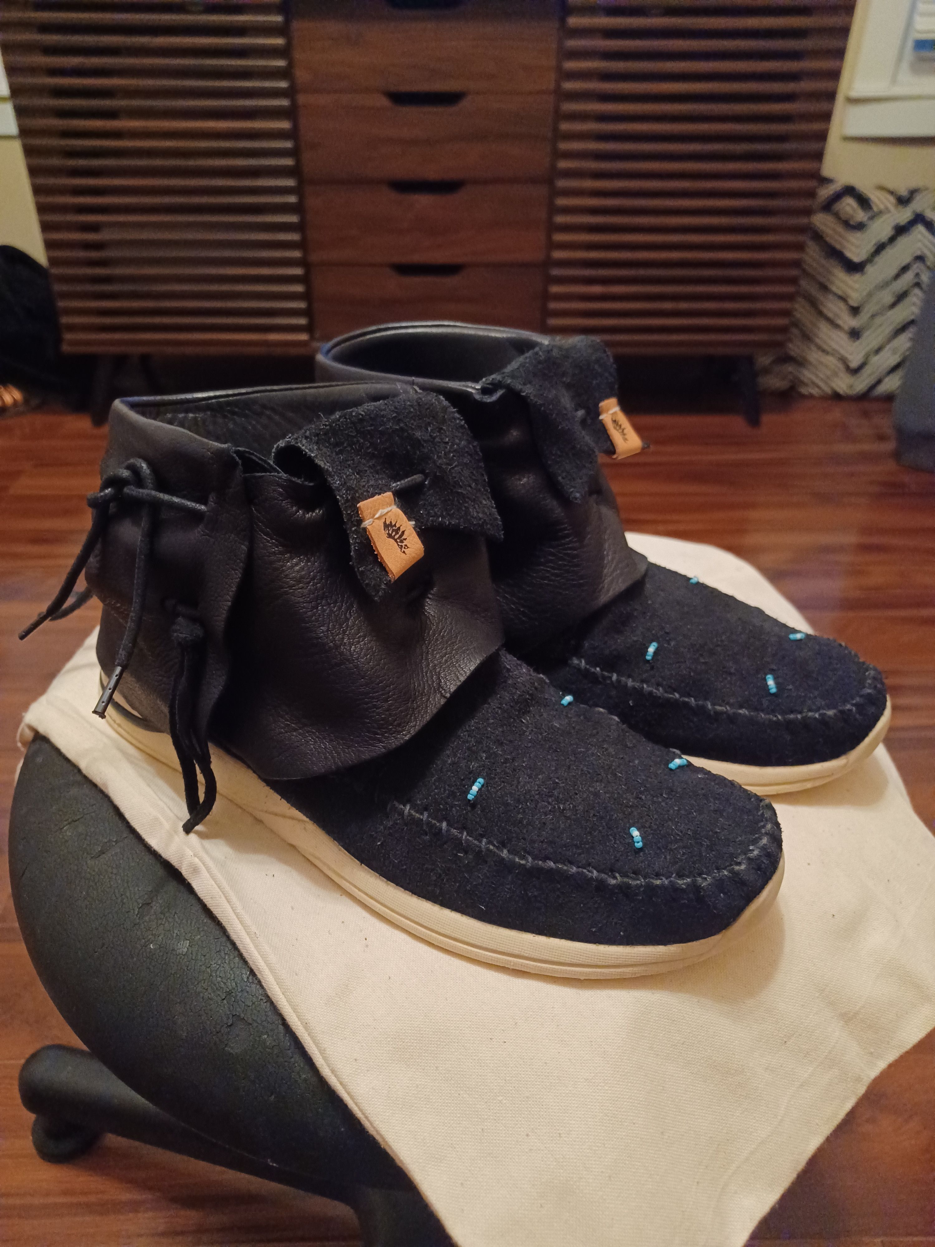 Visvim Visvim FBT Lhamo Coyote-Folk Black Leather | Grailed
