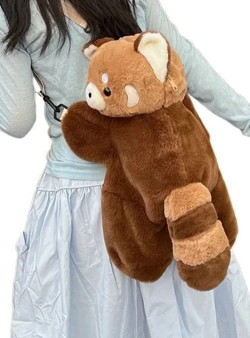 Bag × Japanese Brand × Streetwear Red Panda Plush Backpack Cute Plushie ...
