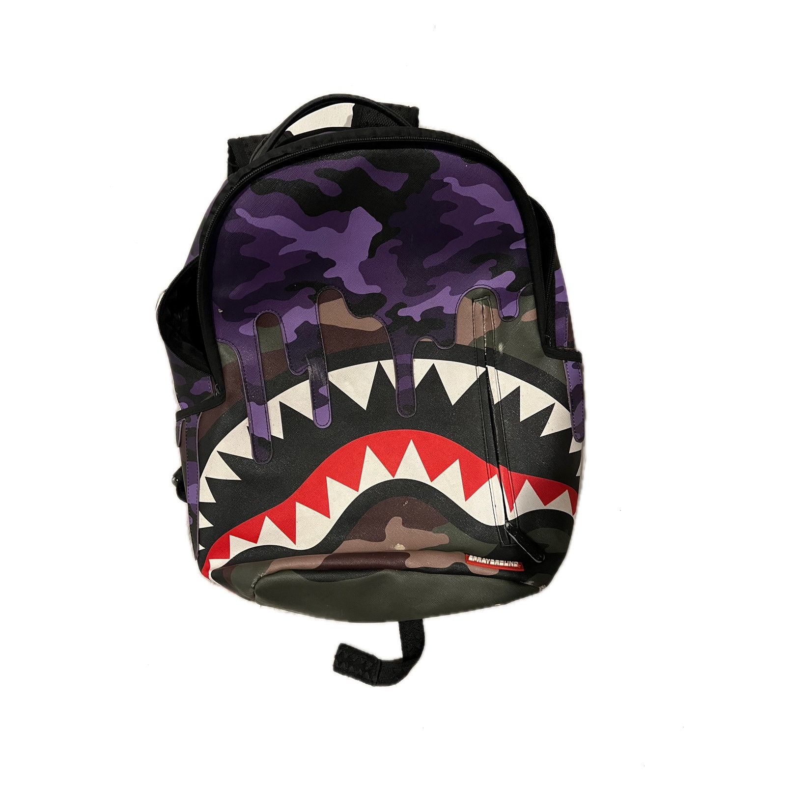 Sprayground Sprayground Purple Green Brown Camo Jaws Backpack | Grailed