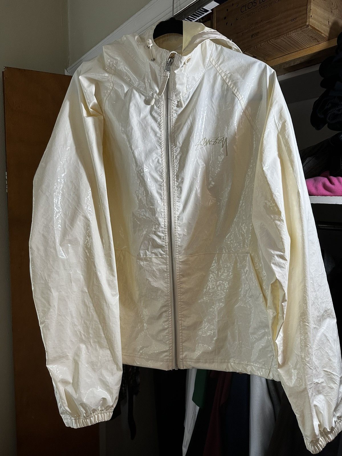 Stussy Stussy Beach Shell Coated Ripstop Jacket White Bone M | Grailed