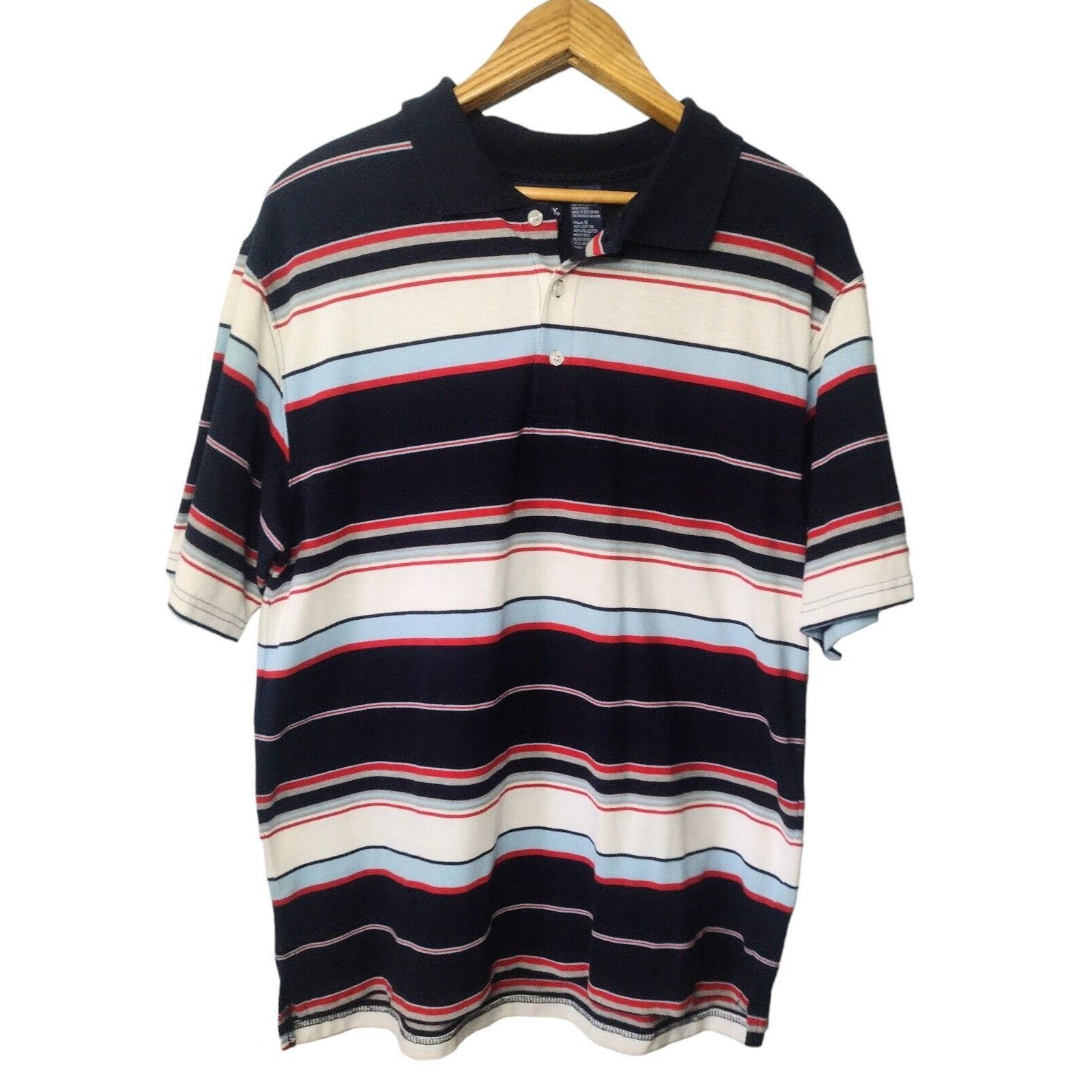 Bugle Boy Bugle Boy Y2K Striped Polo Shirt Size L Patriotic Golf Prepp ...