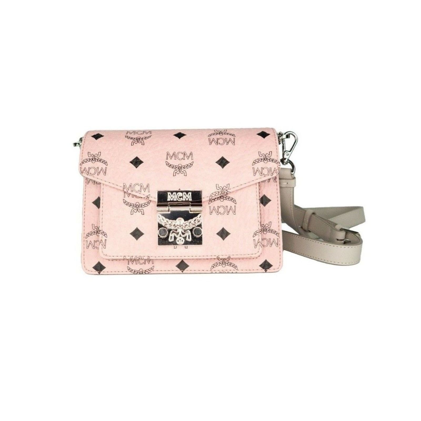 MCM Mcm Signature Soft Pink Diamond Logo Leather Mini Flap Lock | Grailed