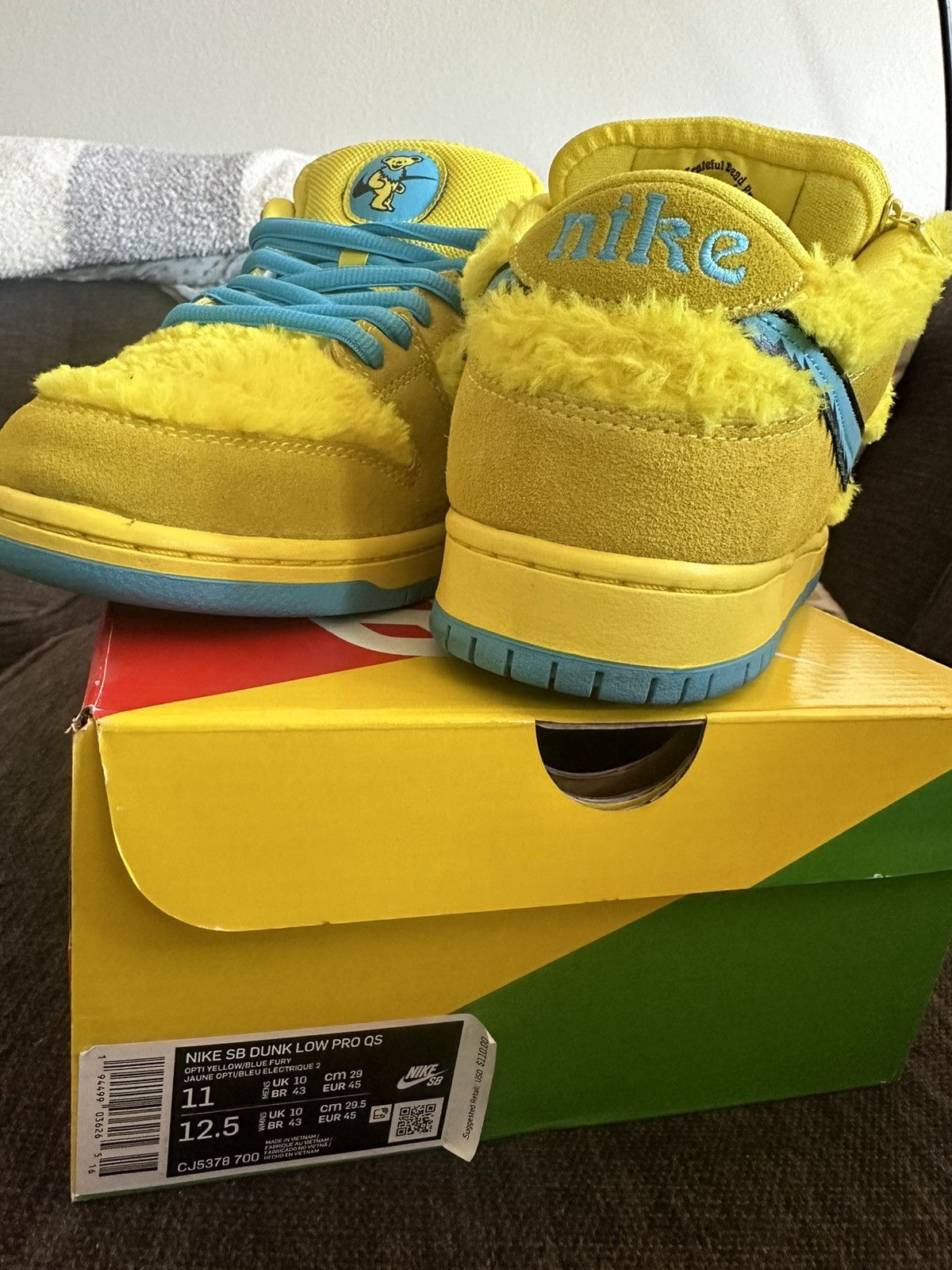 Grateful Dead × Nike Grateful Dead Nike SB Dunk- Opti Yellow | Grailed