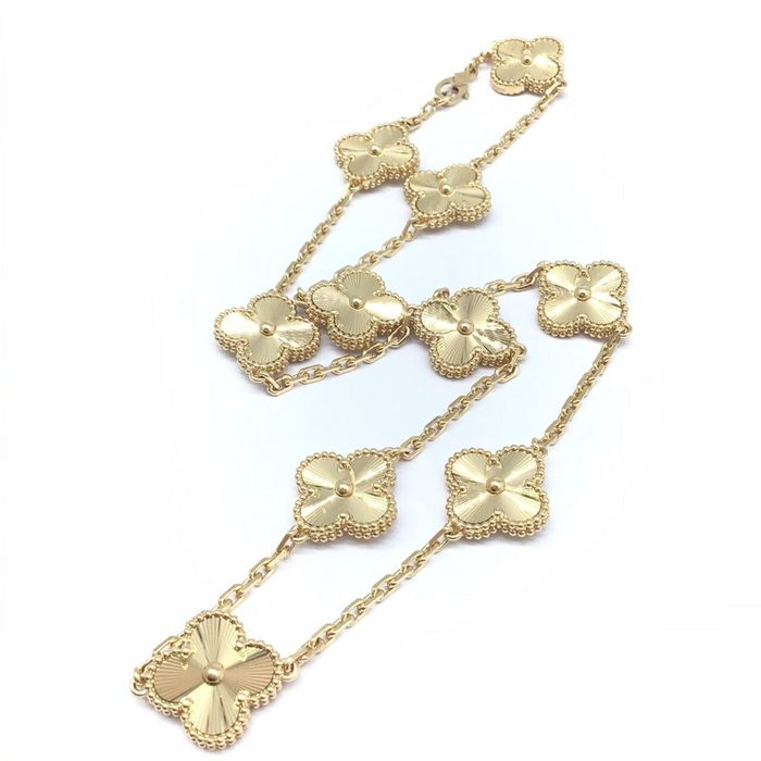 Van Cleef & Arpels Van Cleef & Arpels Alhambra Necklace K18YG 10P ...