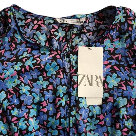 Zara ZARA Blue Floral Maxi Slit Dress NWT Size Small | Grailed