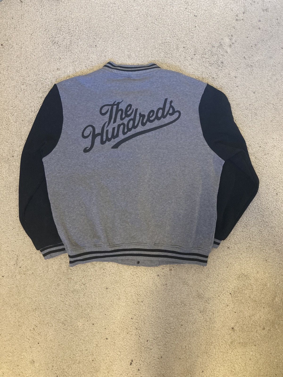 The Hundreds The Hundreds Grey Fleece Varsity Jacket | Grailed