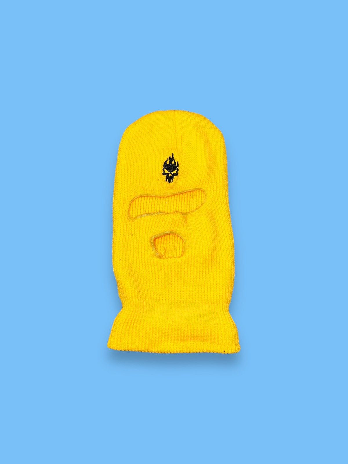 Glo Gang Ski mask flaming skull beanie | Grailed