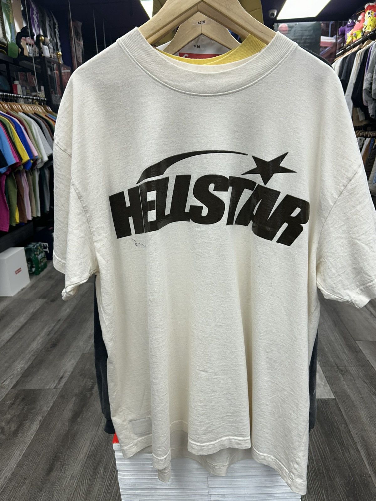 HELLSTAR Hellstar Classic T-shirt (Gel Print) White/Brown | Grailed