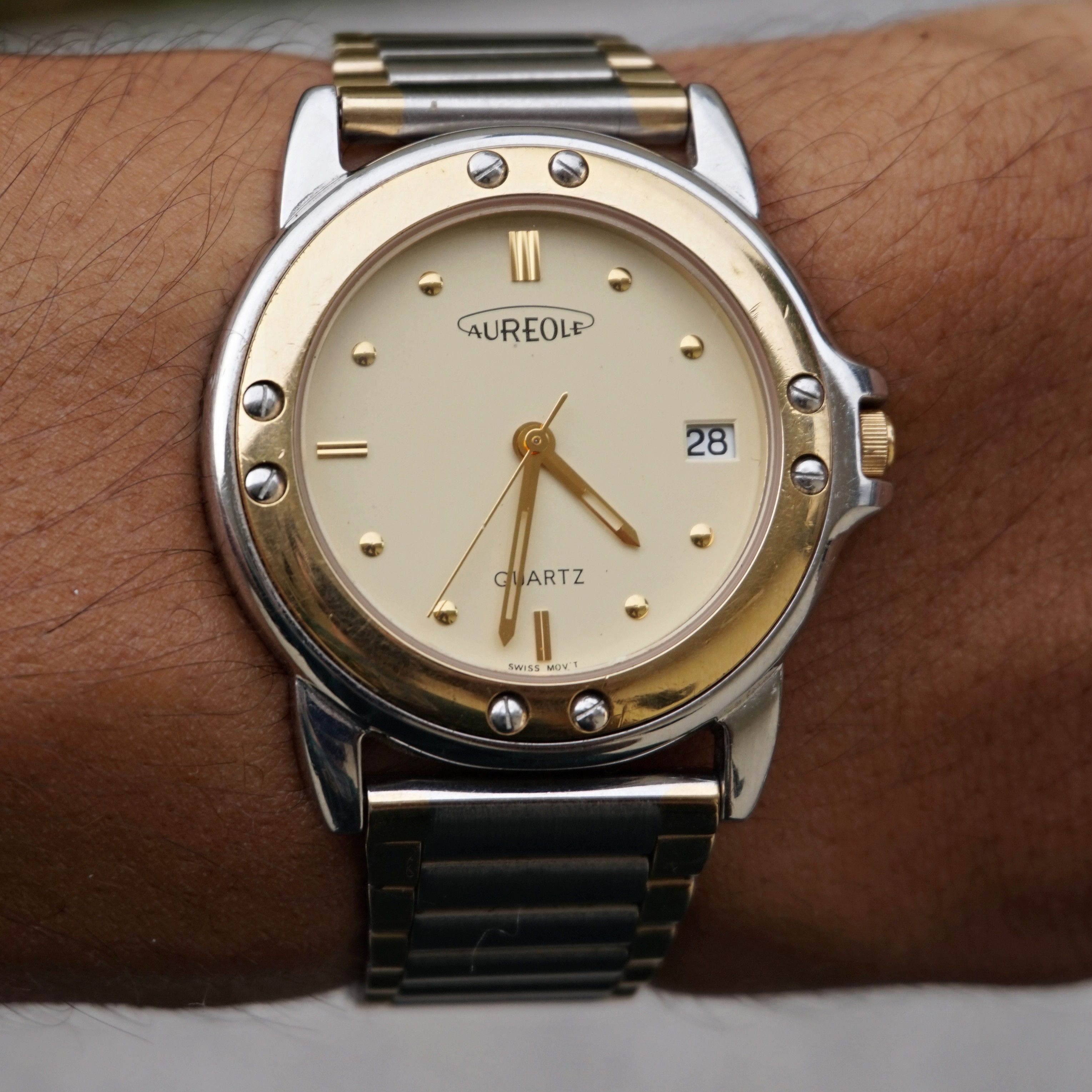 Vintage 70s Aureole Swiss Made Watch dual tone quartz | Grailed