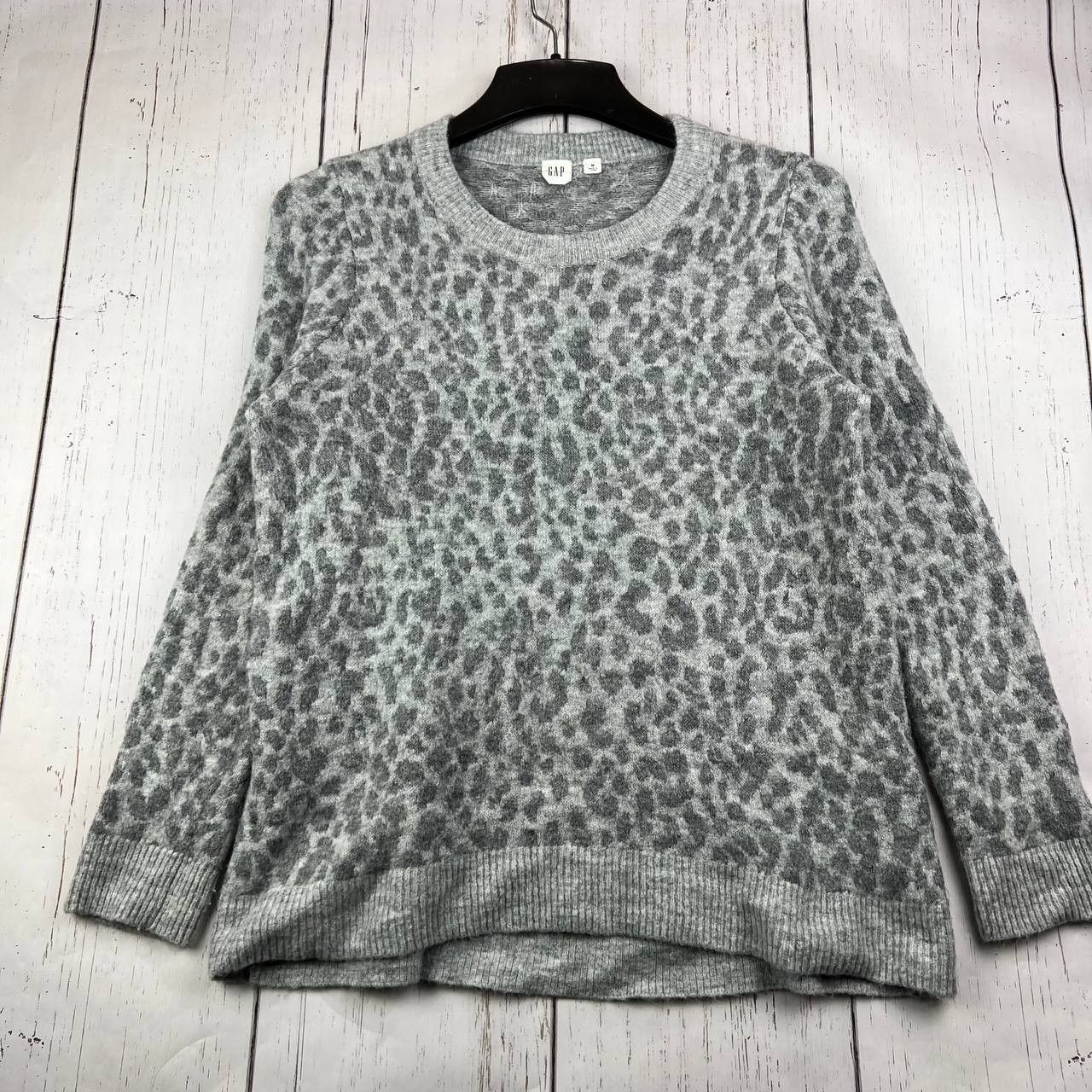 Gap Gap Cheetah Print Gray Medium Long Sleeve Sweater Women | Grailed