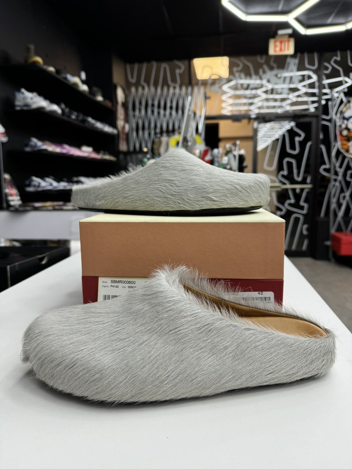Marni Marni Fussbet Grey Mules Slides | Grailed