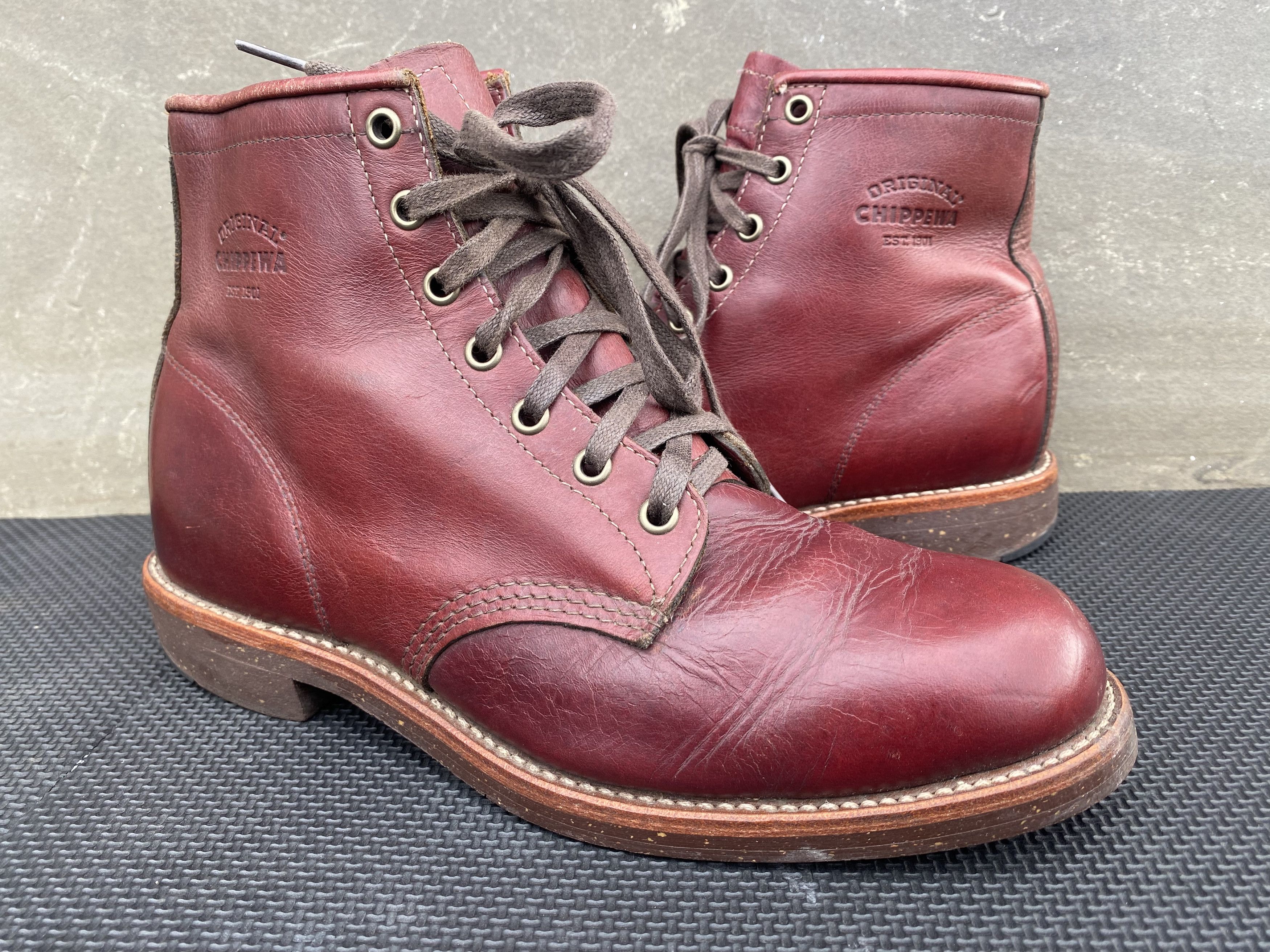 Chippewa Rare Vintage Chippewa Original Burgundy Leather Boots | Grailed