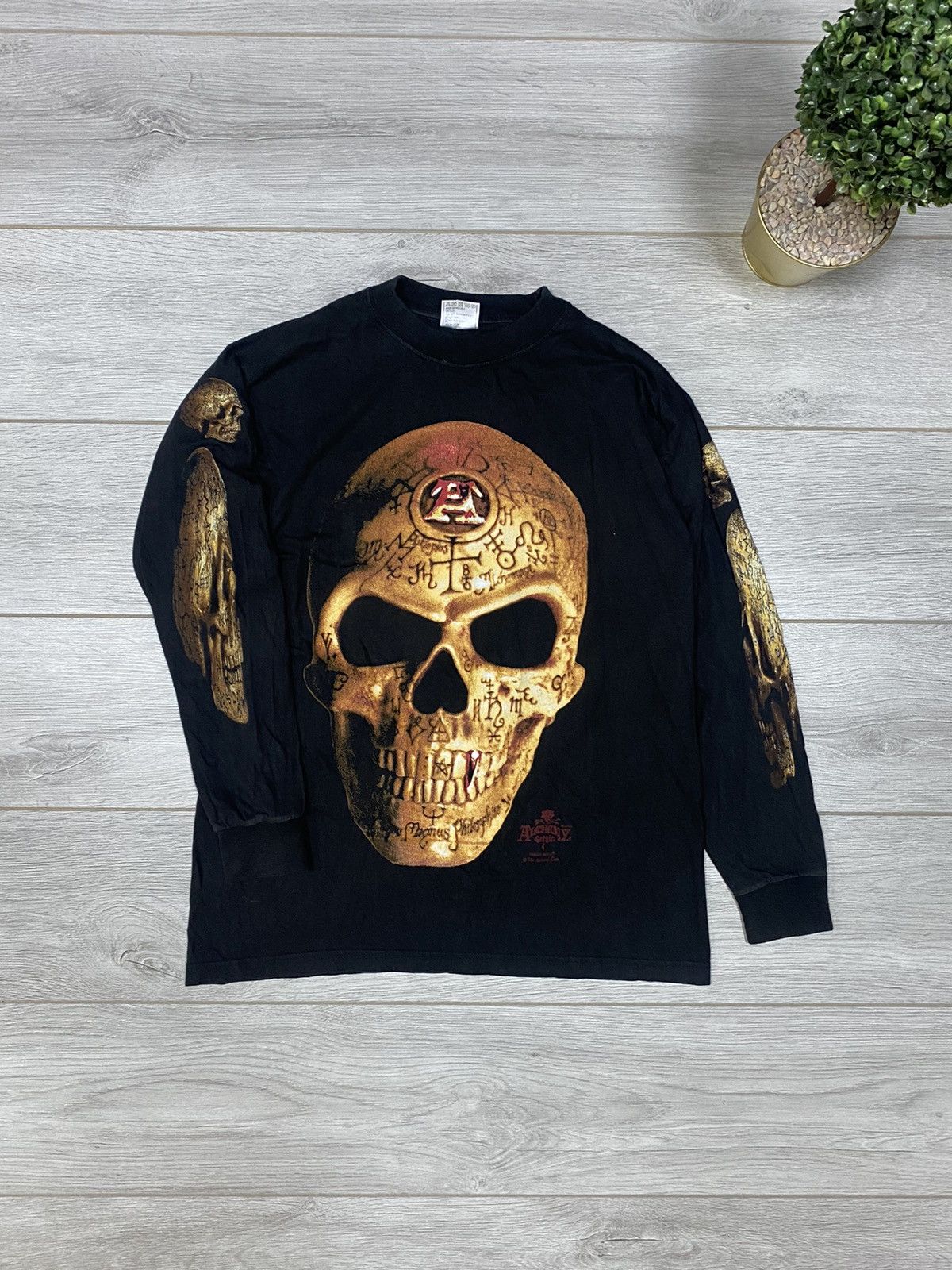 Vintage Vintage 90s Alchemy Gothic Skull Omega Sun Faded longsleeve ...