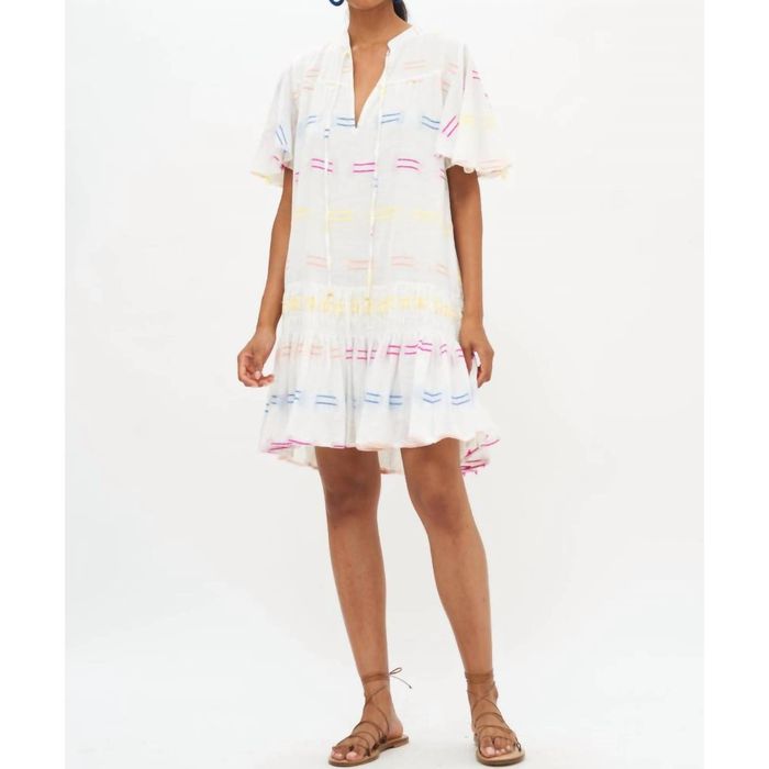 Oliphant Smocked Drop Mini Dress In White Santiago | Grailed