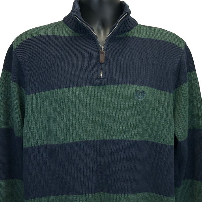 Chaps Chaps Ralph Lauren 1/4 Zip Mock Neck Sweater Large Mens Blue ...