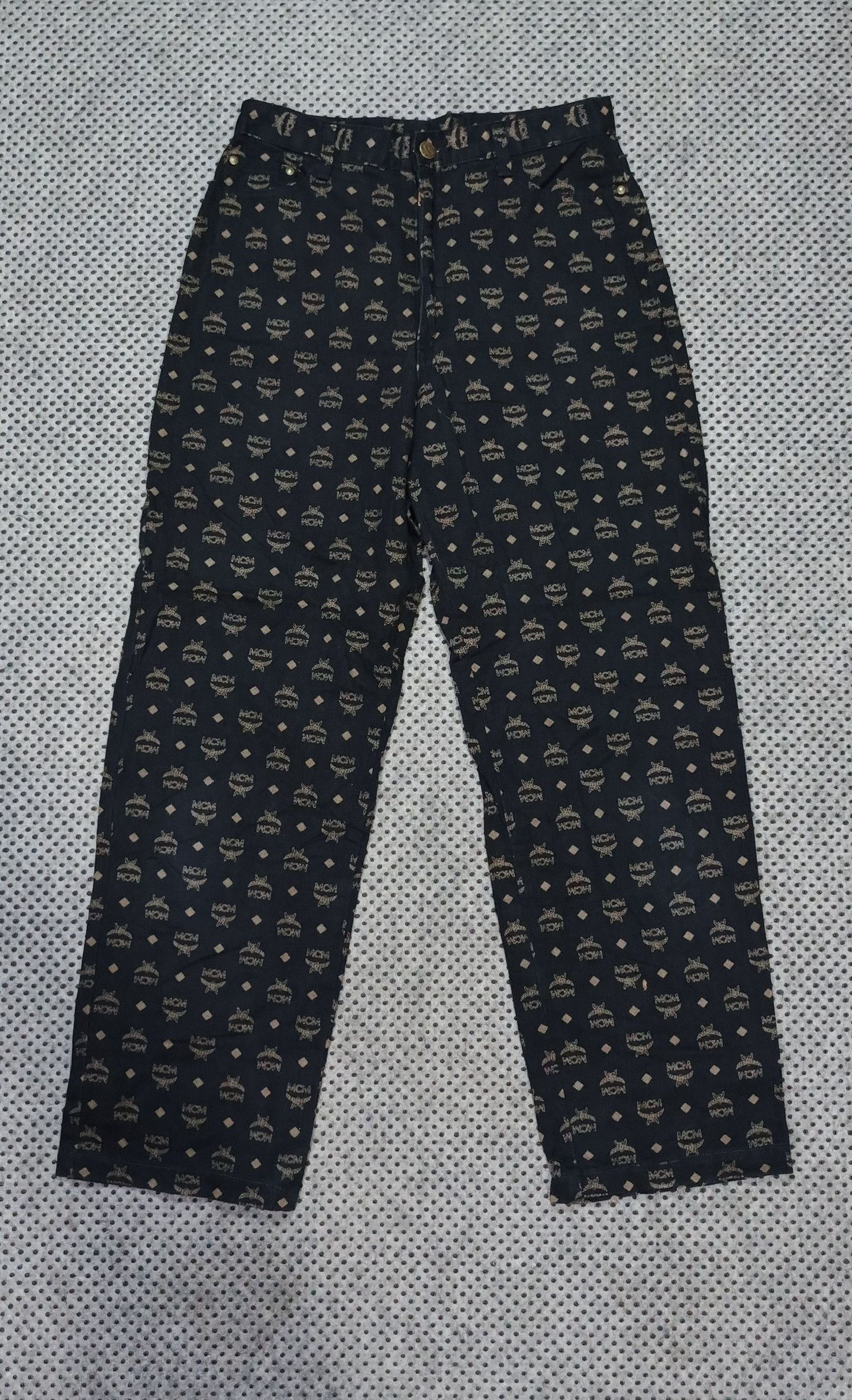 Archival Clothing × MCM Vintage MCM monogram black denim pants | Grailed