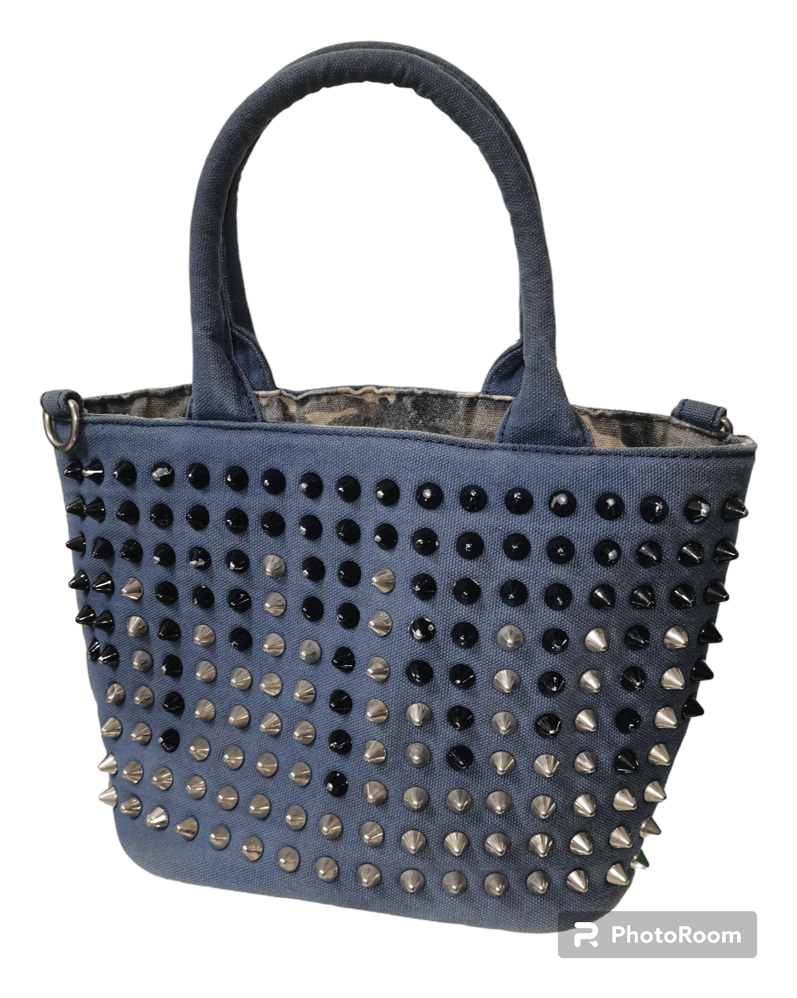 Custom CUSTOM SPIKING PUNK INSPIRED DENIM BAG | Grailed
