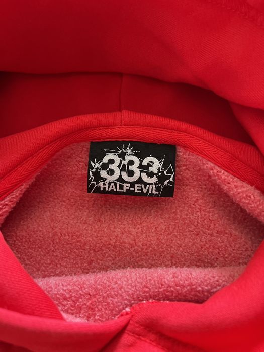 Half Evil Half evil red flame logo tonal hoodie | Grailed