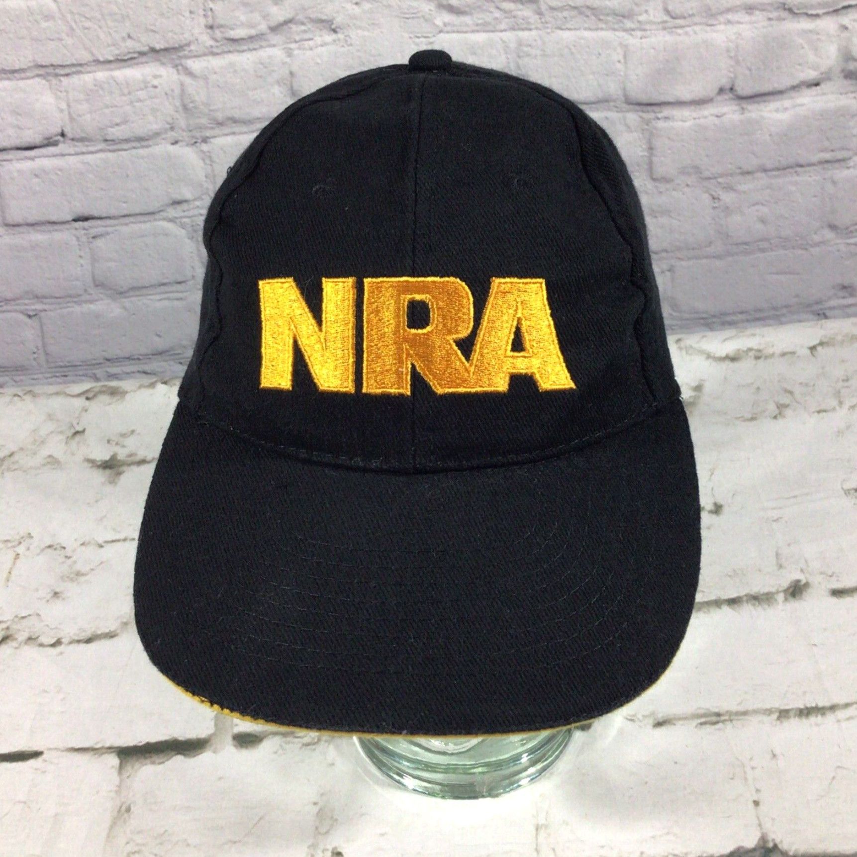 Logo 7 Authentic Black Gold Embroidered Logo US Flag Flat Brim Adjustable Baseball Cap Hat | Grailed