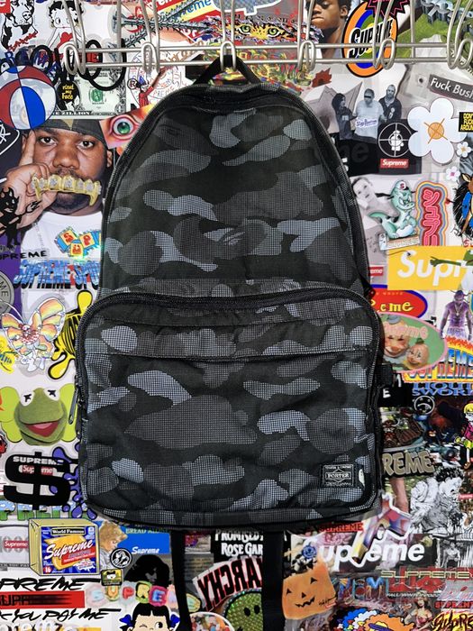 Bape A Bathing Ape Bape Porter Dot Camo Backpack Daypack Black | Grailed