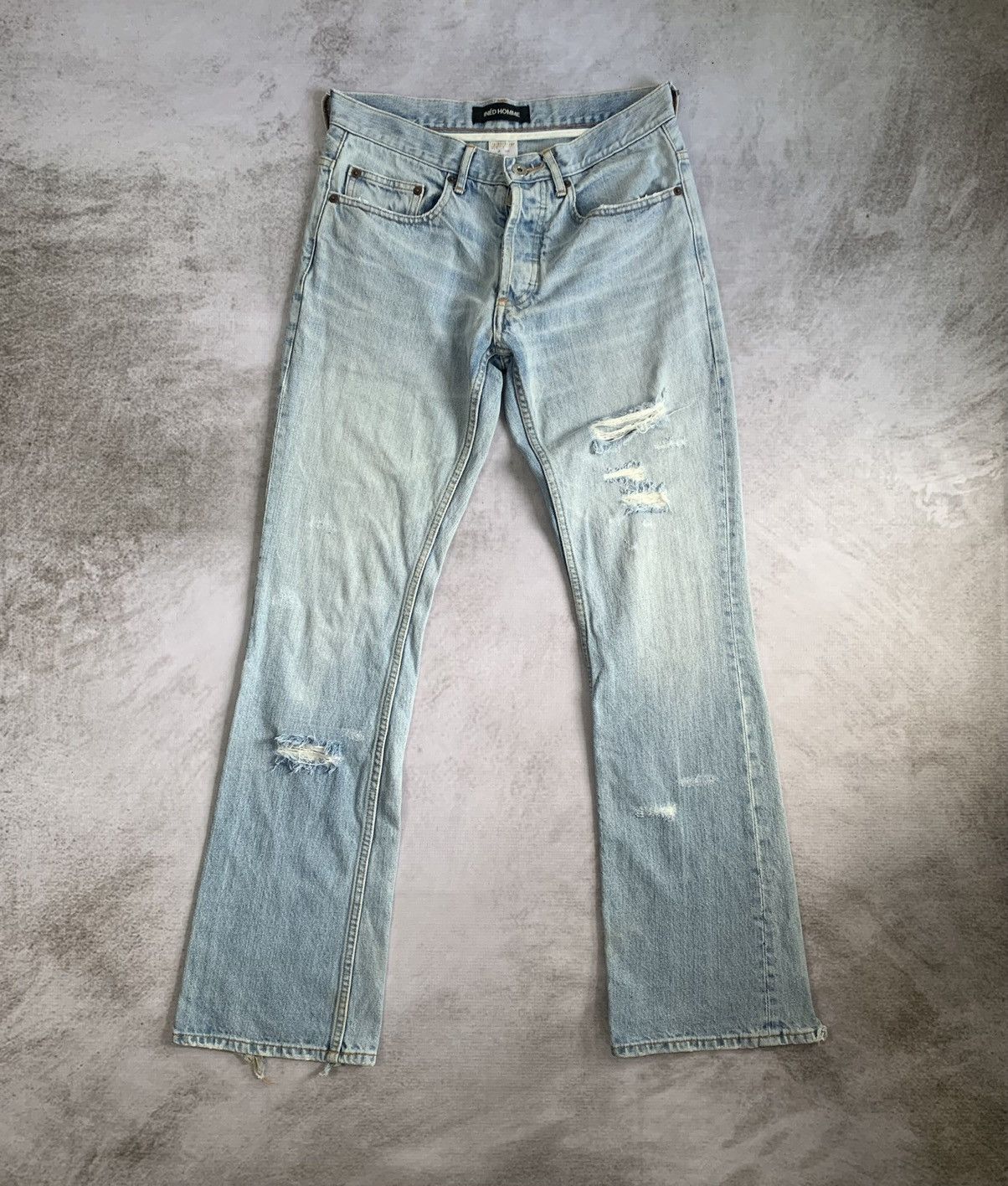 Designer × Vintage × Yohji Yamamoto Vtg Ined homme yohji yamamoto denim destroy pants | Grailed