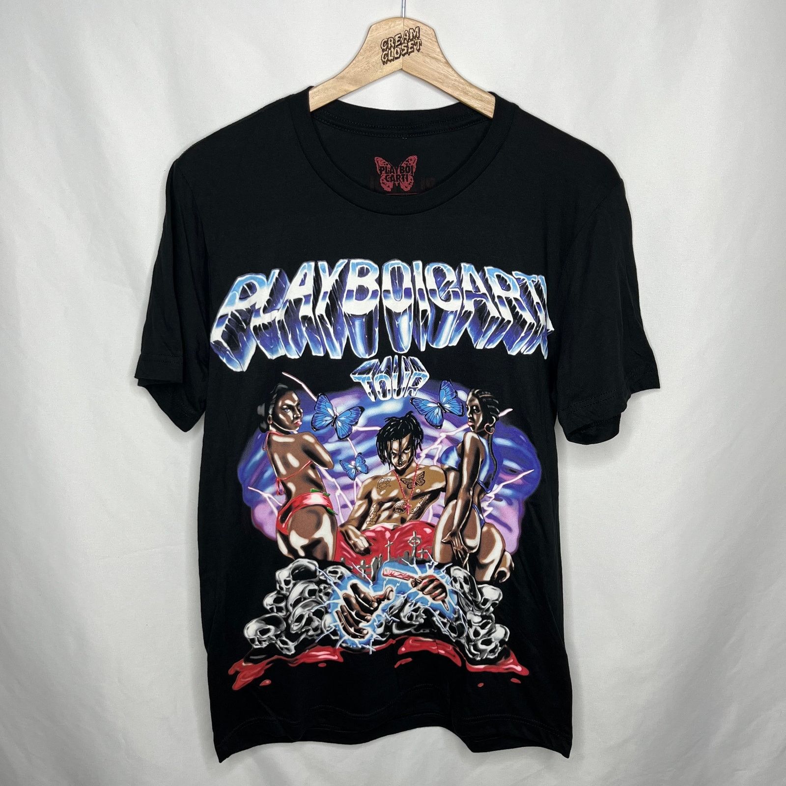 AWGE Playboi Carti AWGE Airbrushed Hip Hop Rap Tour Merch Tee | Grailed