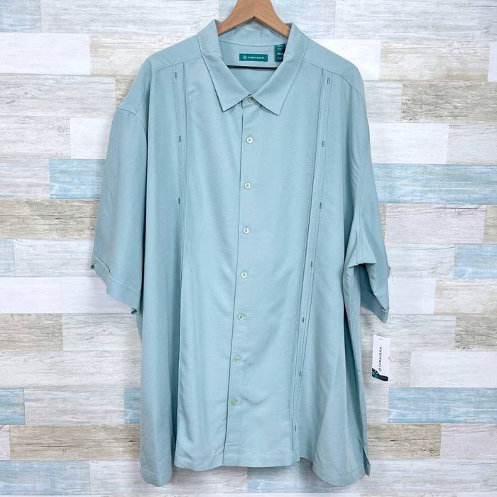 Cubavera Cubavera Short Sleeve Guayabera Camp Shirt Blue Mens 4XLT ...
