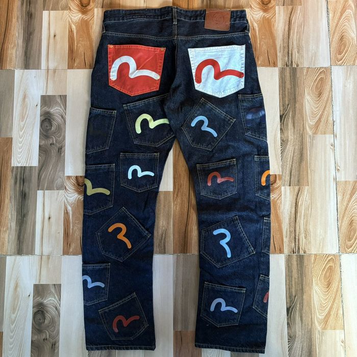 Vintage Crazy Vintage Evisu Multi Pocket Jeans Travis Scott | Grailed