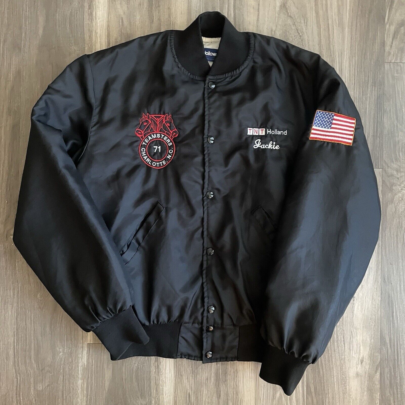 Vintage Vintage Teamsters Satin Jacket Union Local 71 Charlotte NC ...