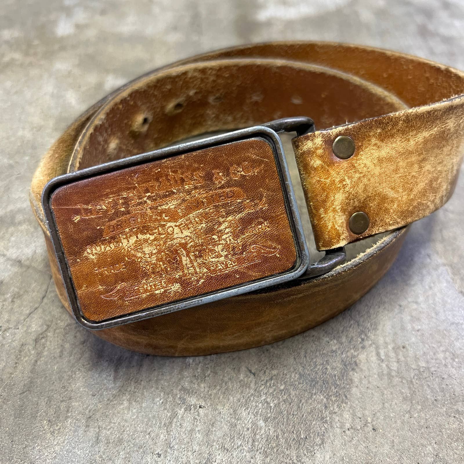 Levi's Vintage 70's Levis Hand Satined Leather Belt Leather Buckle ...
