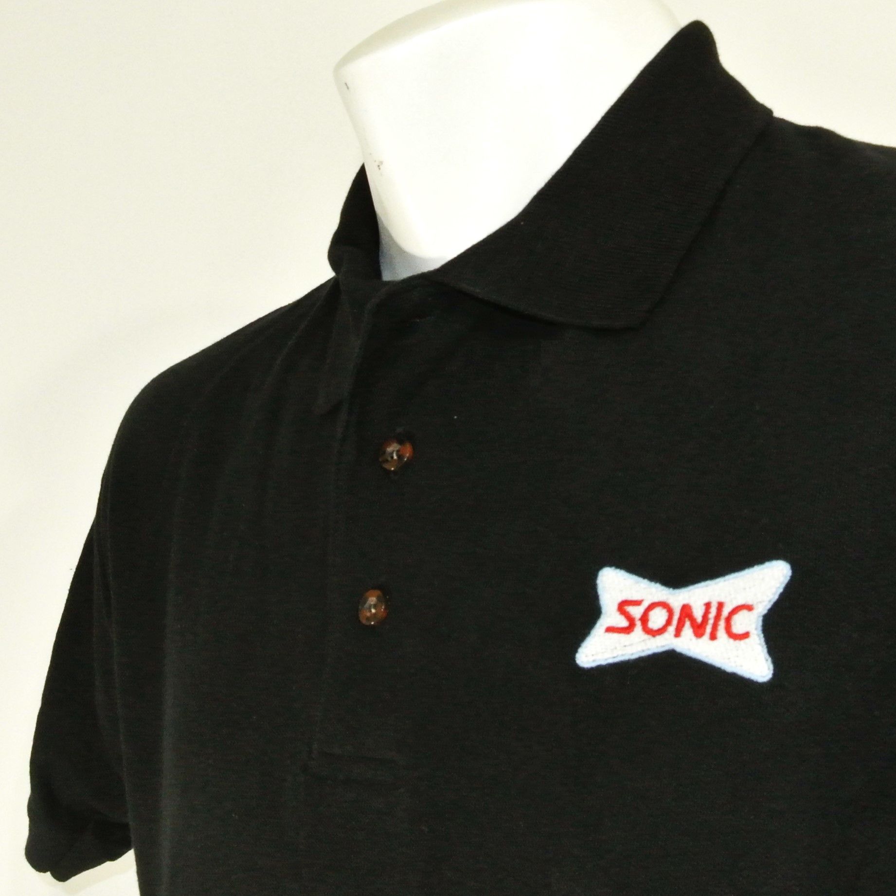 Mando SONIC Drive In Fast Food Employee Uniform Black Polo Shirt | Grailed