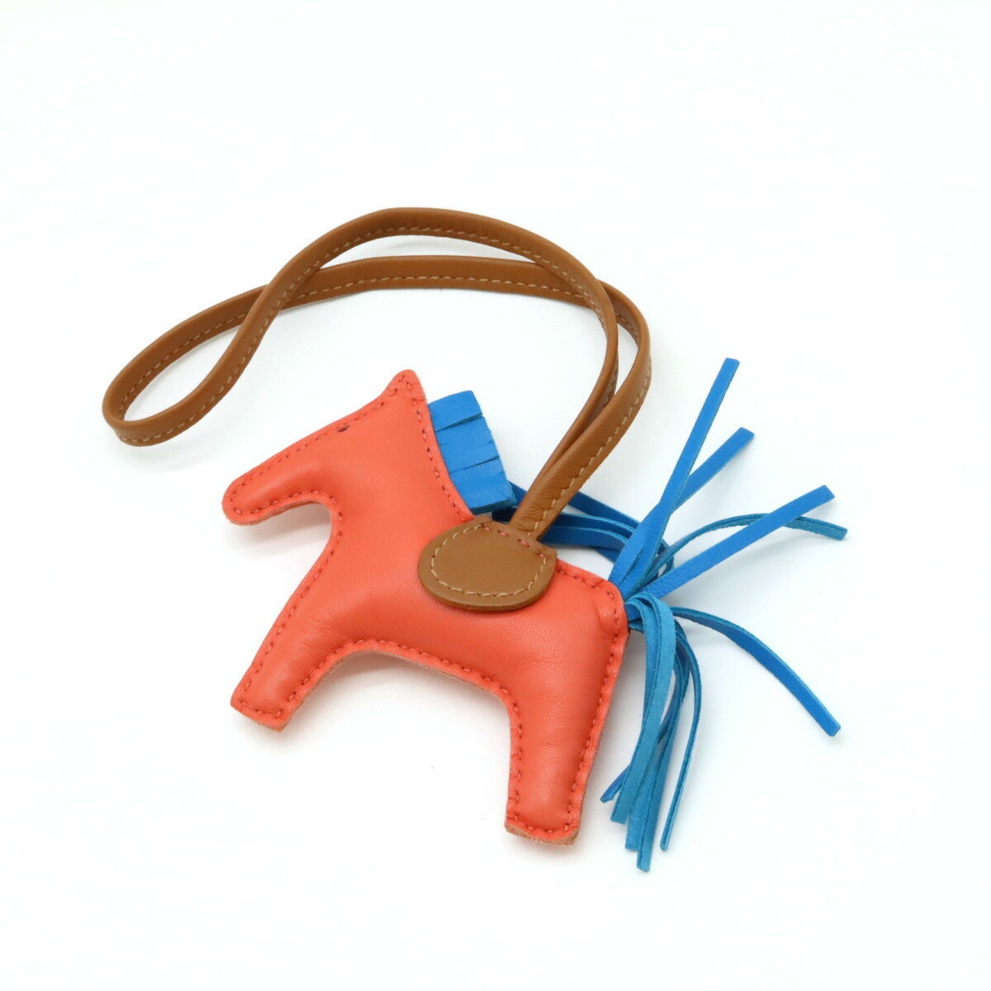 Hermes HERMES Rodeo PM Bag Charm Horse Motif Leather Anjou Milo Rose Texas Blue Zanzibar Gold Z ...