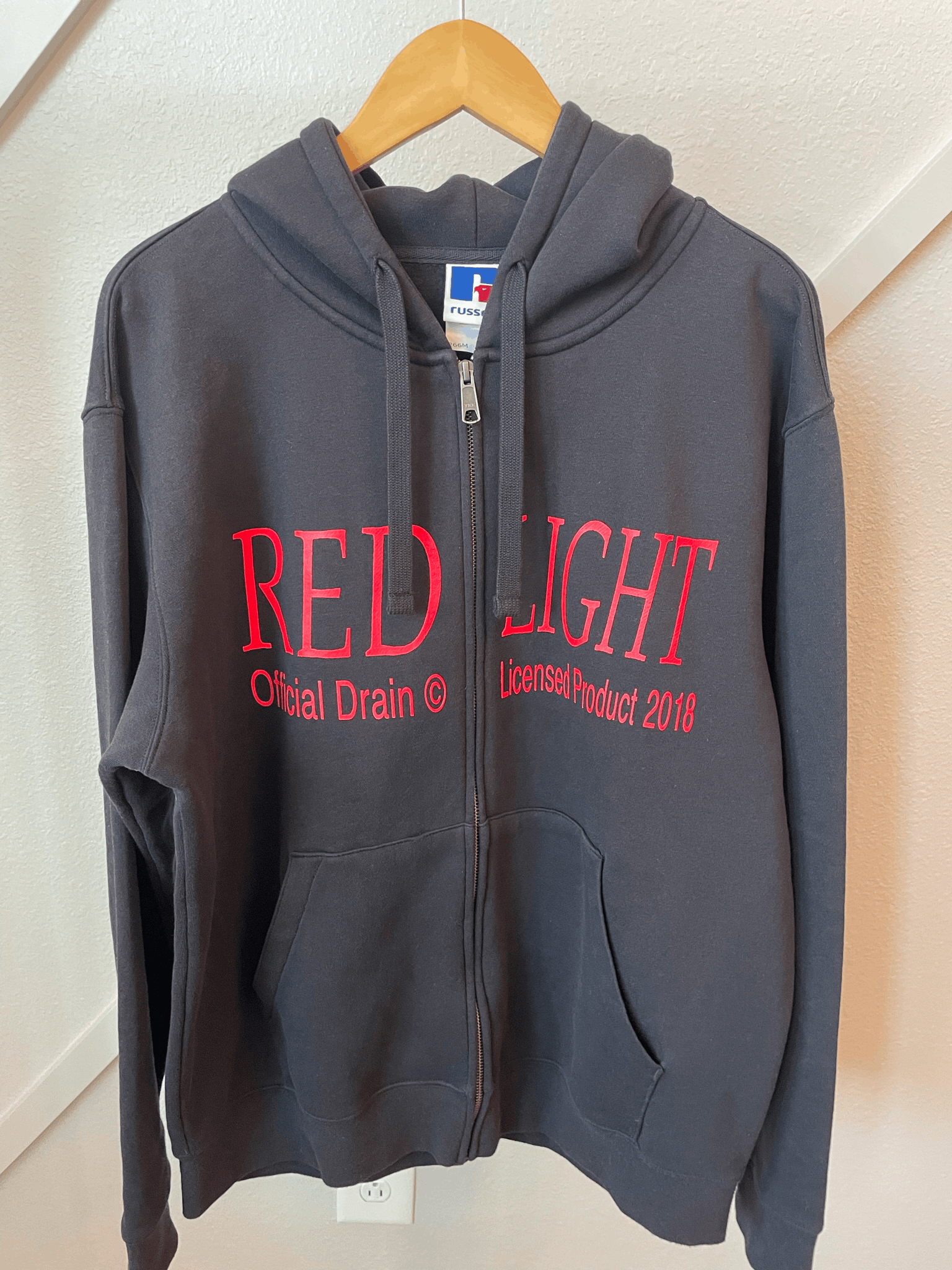 Drain Gang × Sad Boys Bladee Red Light Zip Up Hoodie 2018 | Grailed