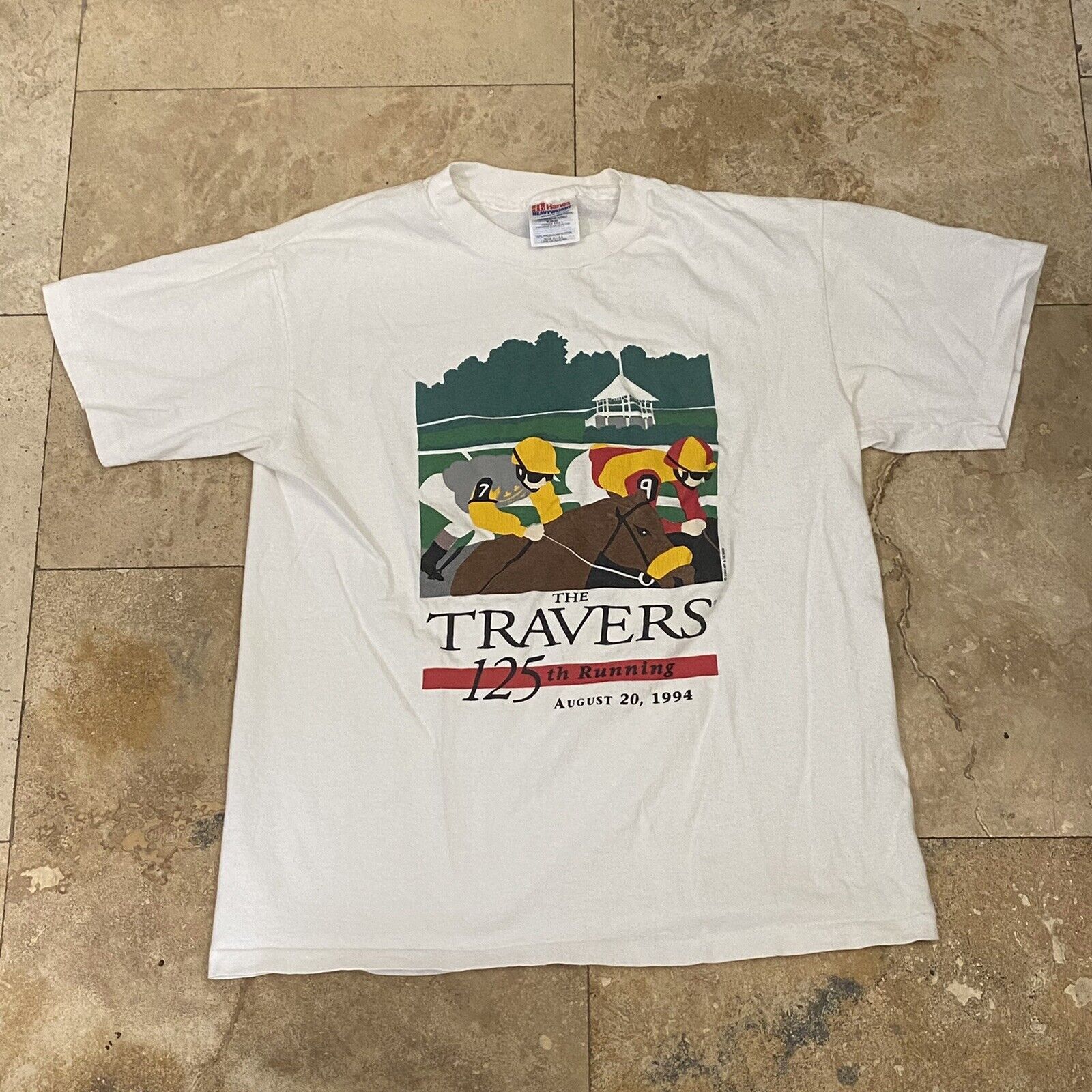 Vintage Vintage The Travers 125th Equestrian Horse Racing T-Shirt 90s ...