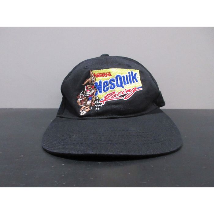 NASCAR VINTAGE Nascar Hat Cap Strap Back Black Nesquik Scott Riggs ...