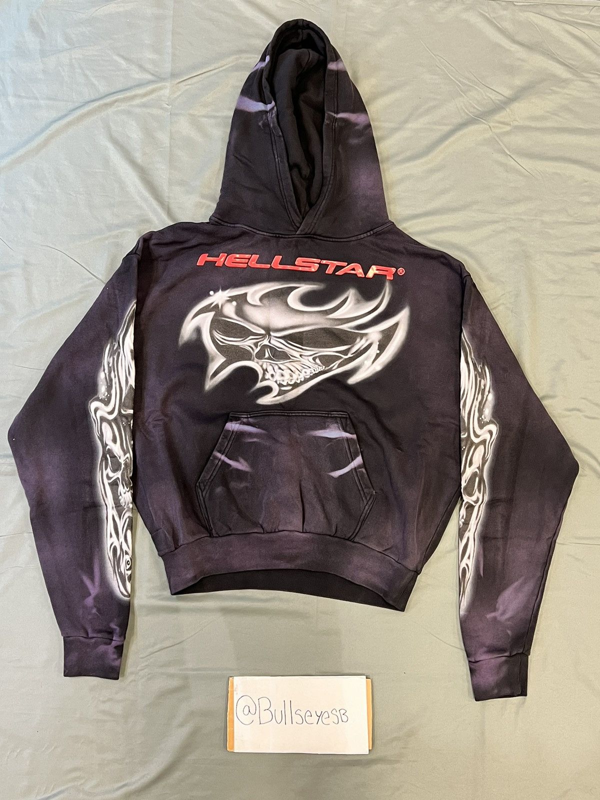HELLSTAR Hellstar Airbrushed Skull Black Hoodie | Grailed