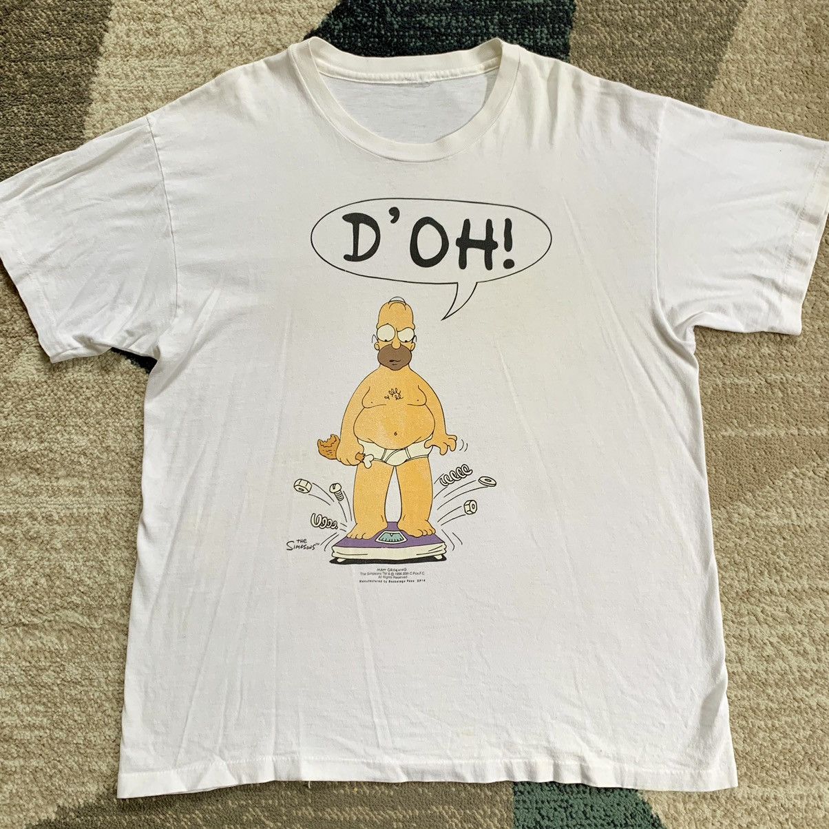 Streetwear × The Simpsons × Vintage Vtg 90s Homer Simpson Graphic Tee ...