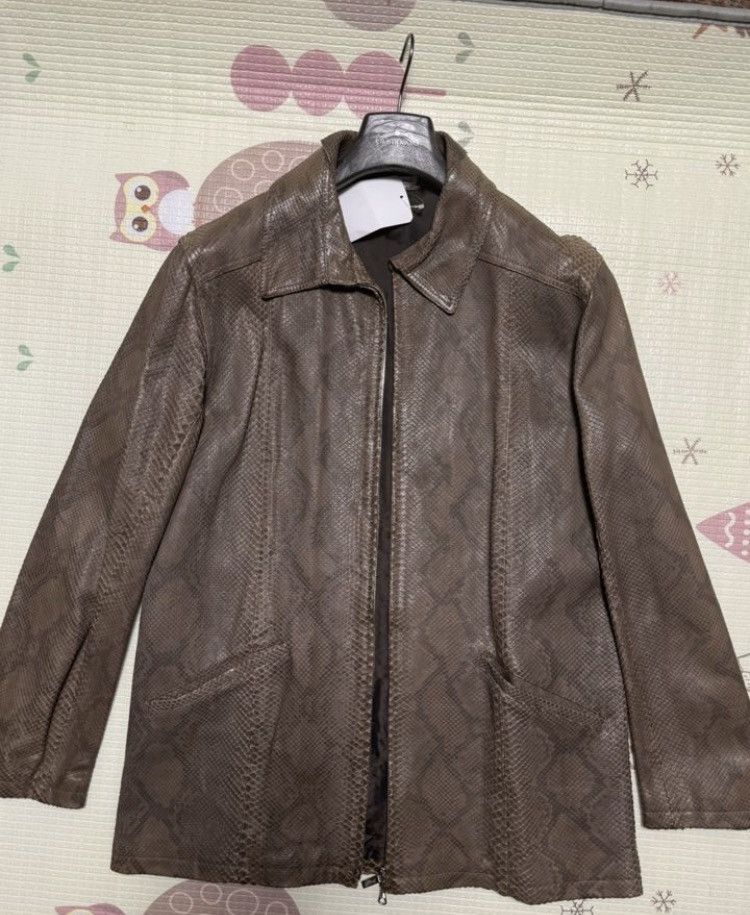 Brioni Brioni Leather Python Jacket | Grailed